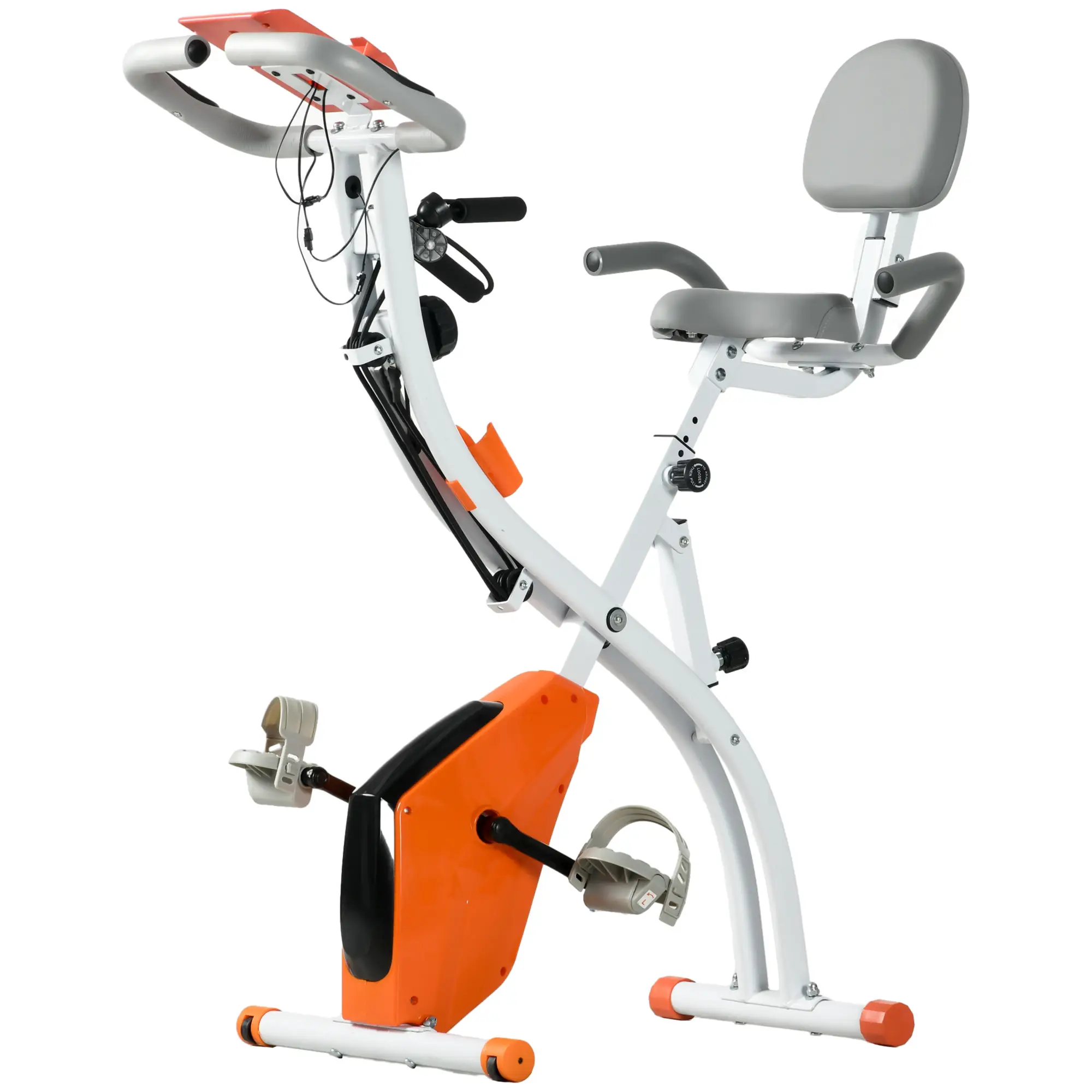 HOMCOM 2-in-1 Folding Exercise Bike with 8-Level Magnetic Resistance ...