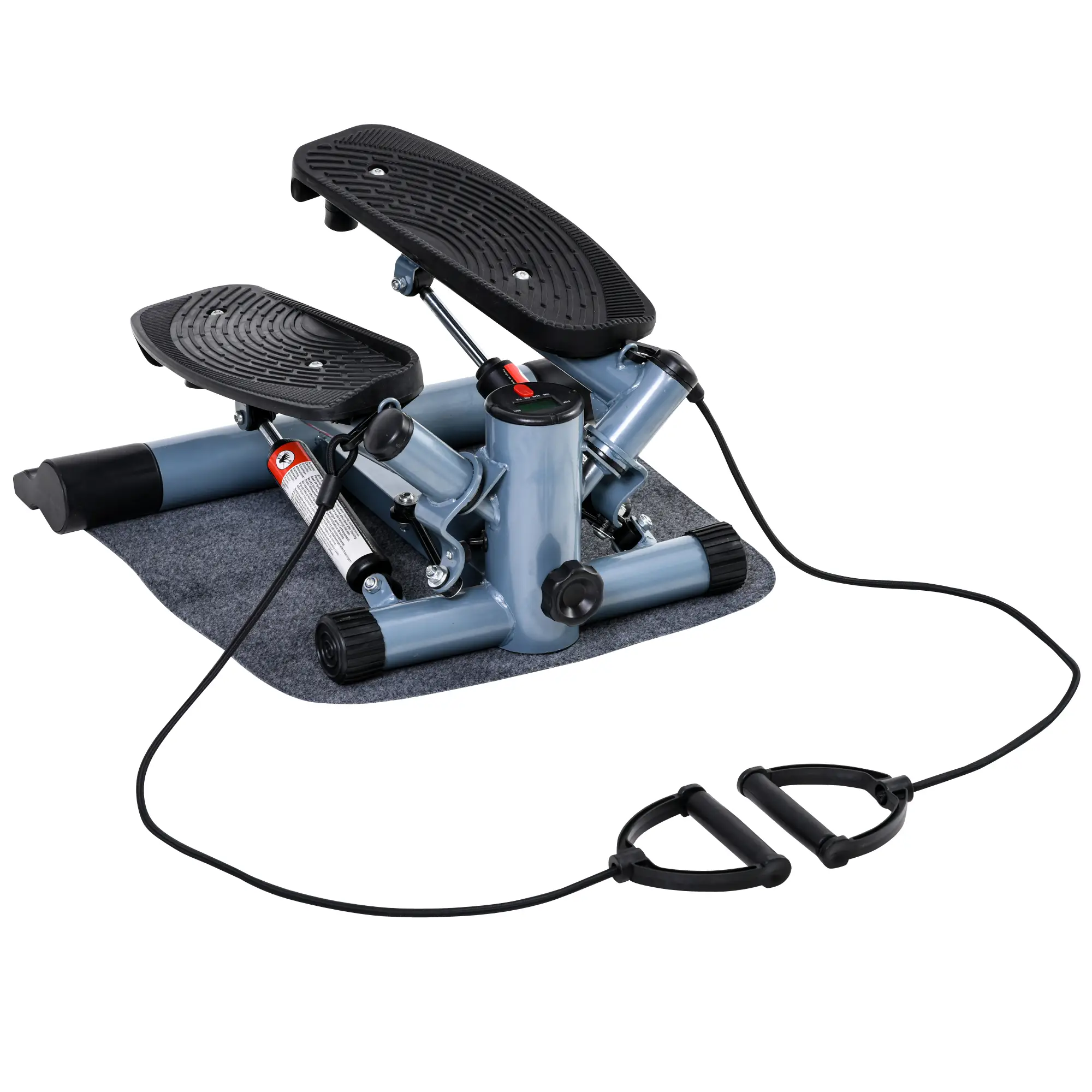 HOMCOM Mini Stepper Step Machine with Resistance Bands and Cushion Mat ...